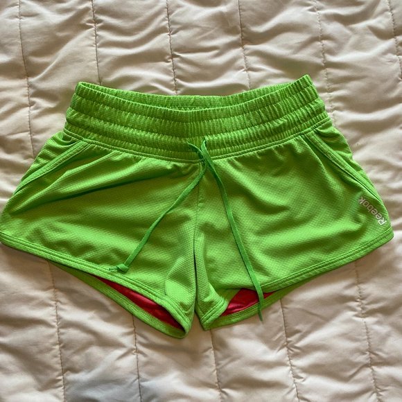 Reebok | Shorts | Reebok Low Rise Neon Green Running Shorts | Poshmark